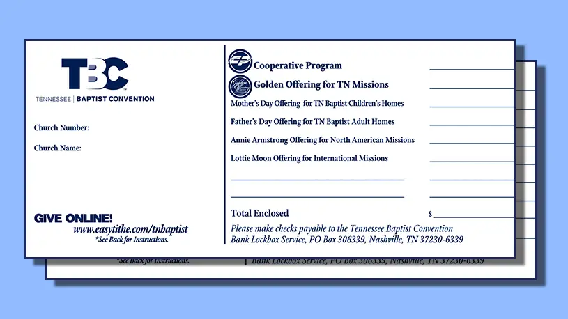 Remittance Forms - Tennessee Baptist Mission Board
